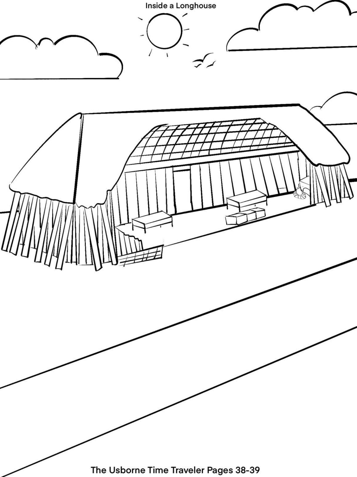 The Usborne Time Traveler Pages 38-39 Coloring Page - Once Upon a ...