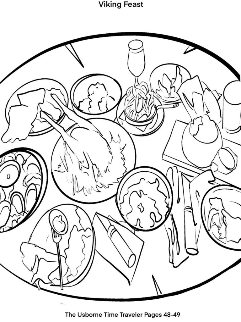 The Usborne Time Traveler Pages 48-49 Coloring Page - Once Upon a ...