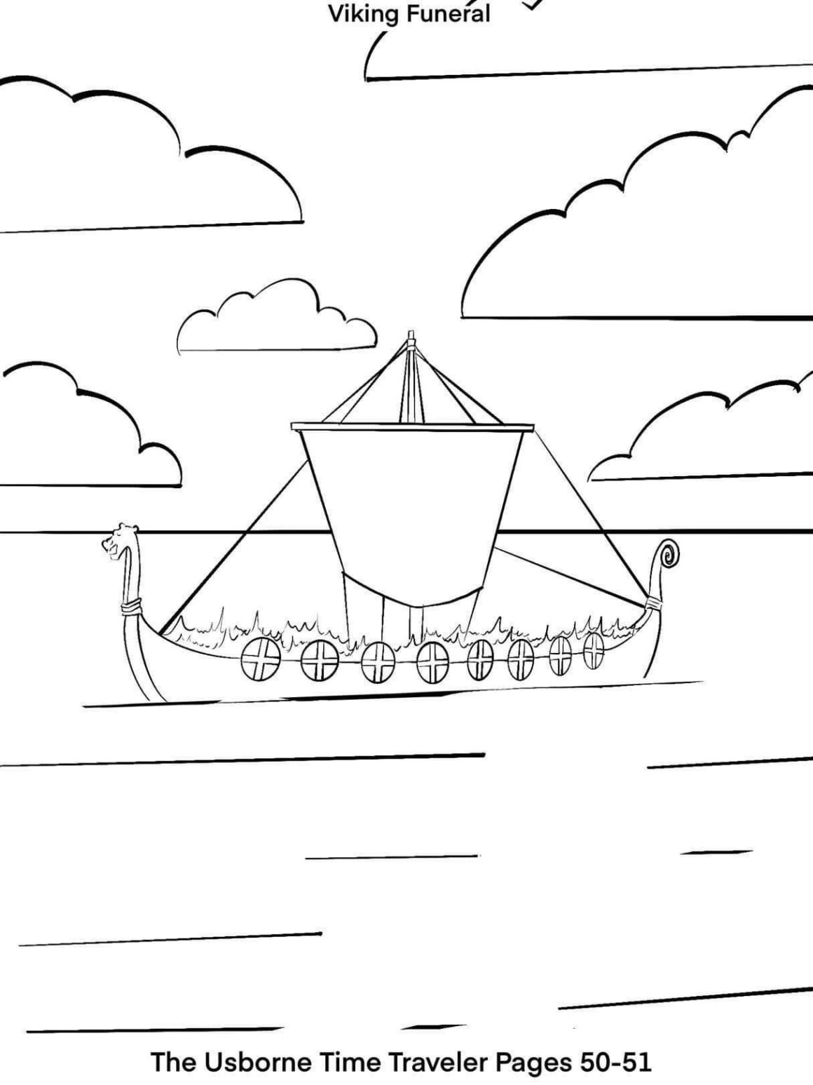 The Usborne Time Traveler Page 50-51 Coloring Page - Once Upon a ...