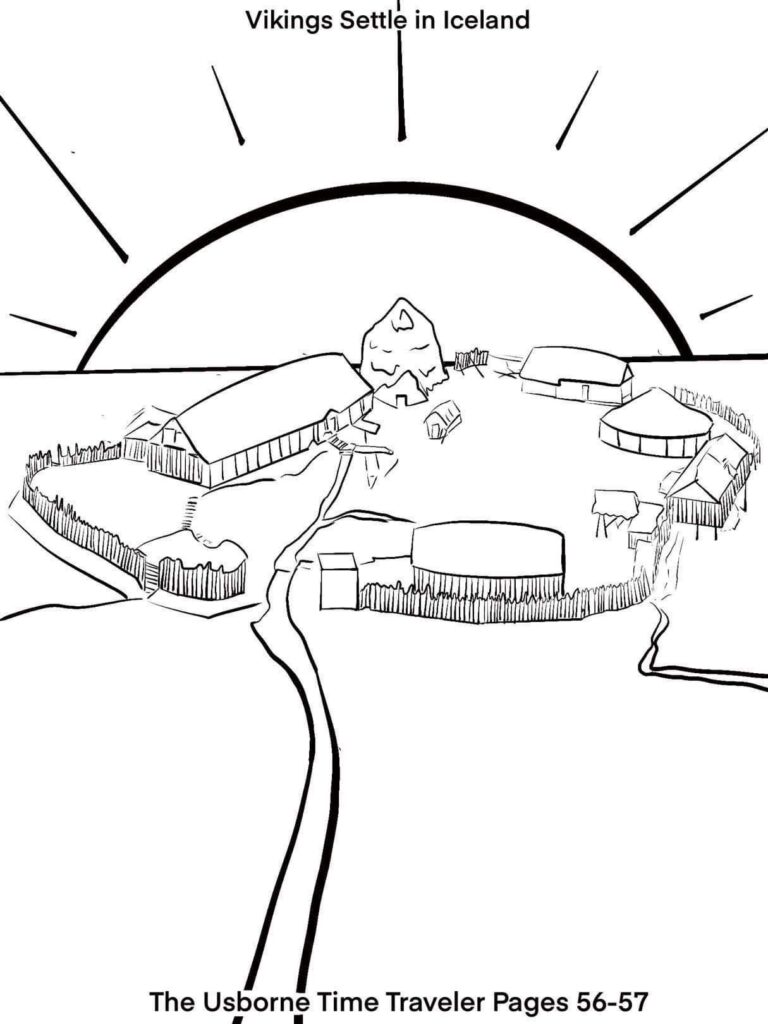 The Usborne Time Traveler Pages 56-57 Coloring Page - Once Upon a ...