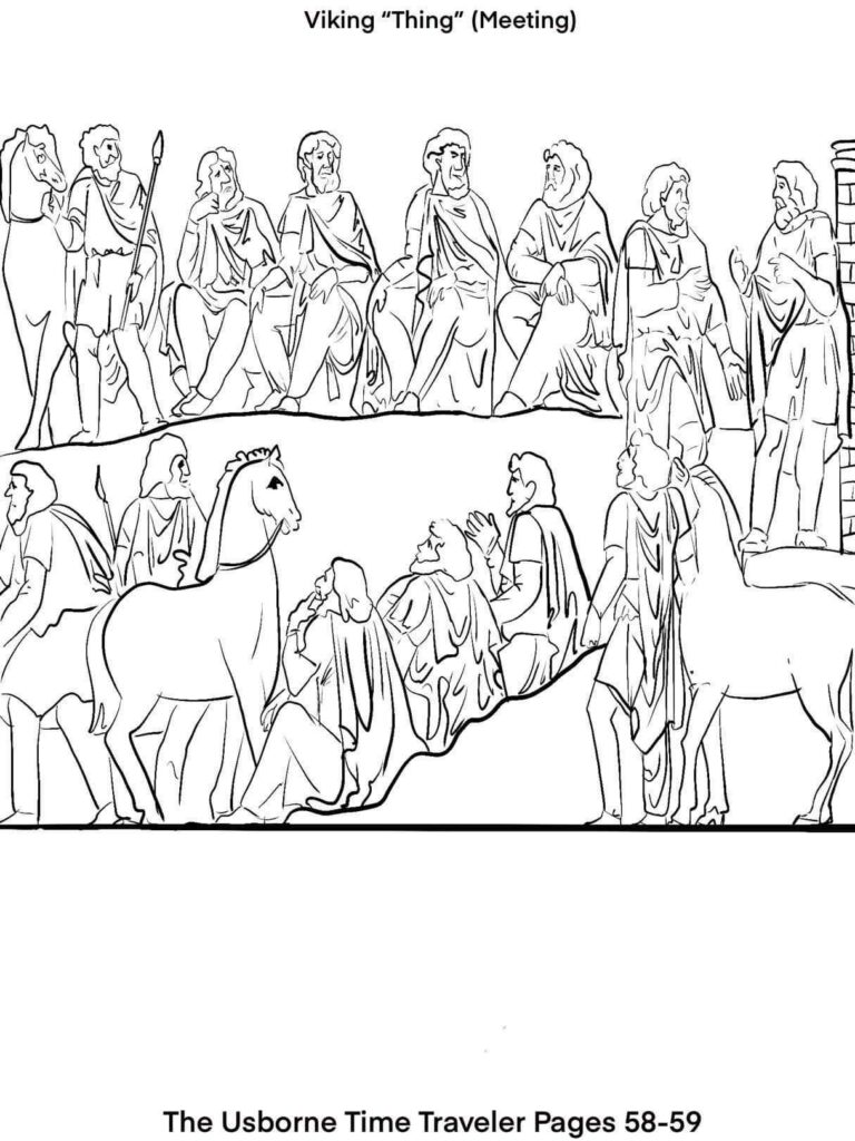 The Usborne Time Traveler Pages 58-59 Coloring Page - Once Upon a ...