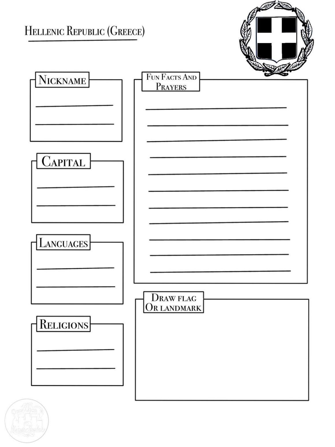 Greece Notebooking Page - Once Upon a Homeschooler