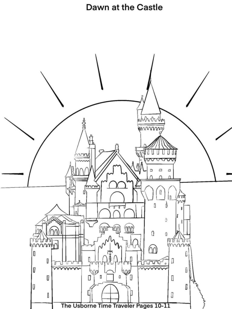 The Usborne Time Traveler Pages 10-11 Coloring Page - Once Upon a ...