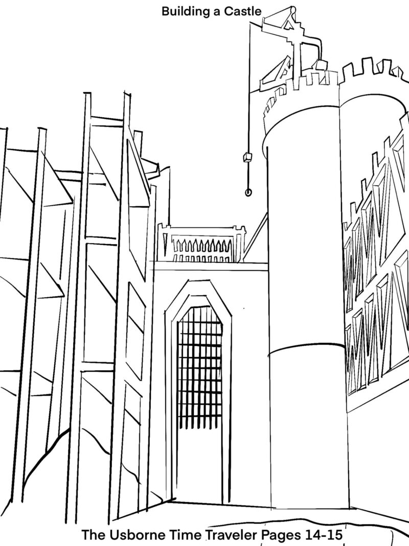 The Usborne Time Traveler Pages 14-15 Coloring Page - Once Upon a ...