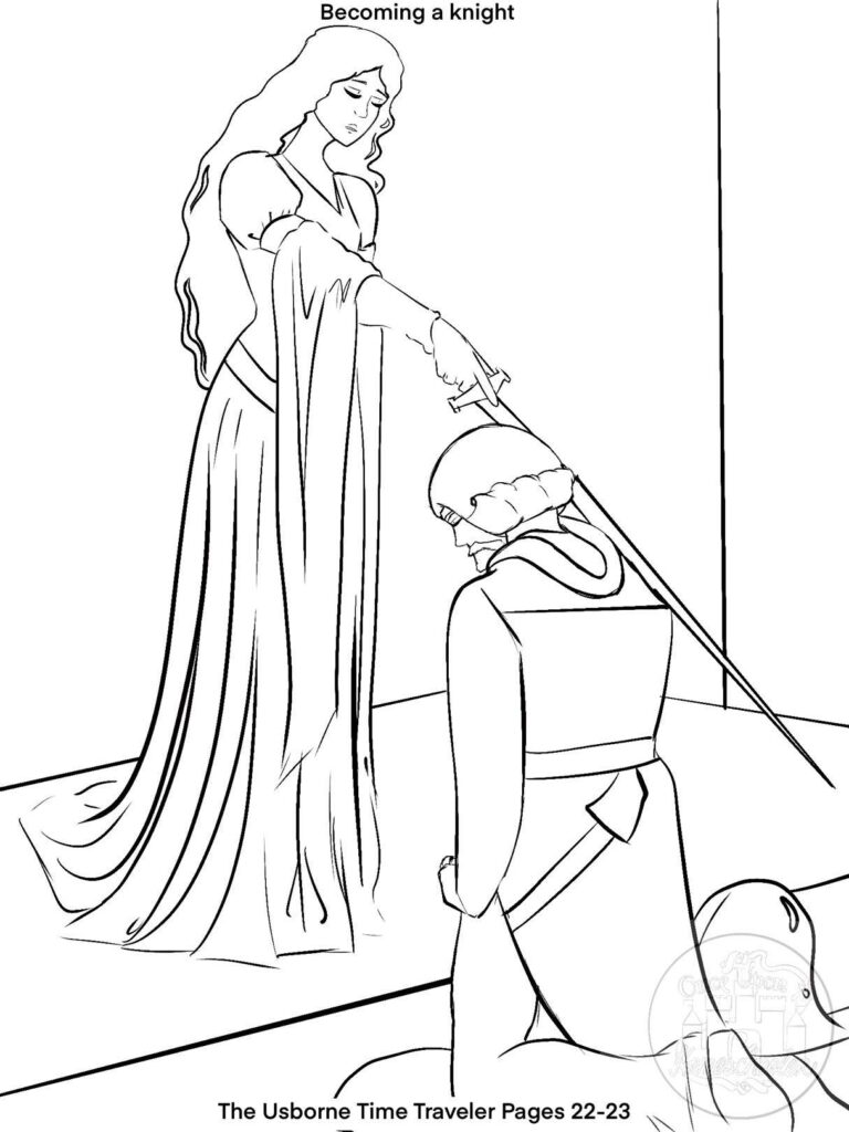 The Usborne Time Traveler Pages 22-23 Coloring Page - Once Upon a ...