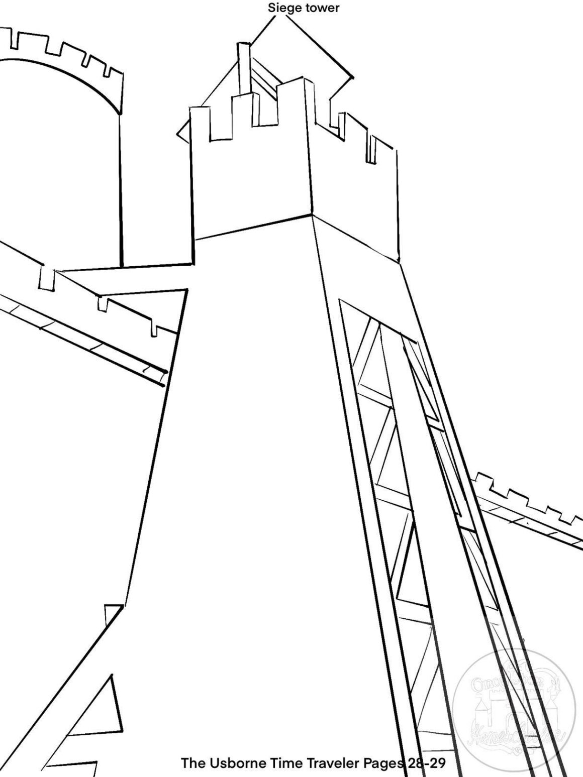 The Usborne Time Traveler Pages 28-29 Coloring Page - Once Upon a ...