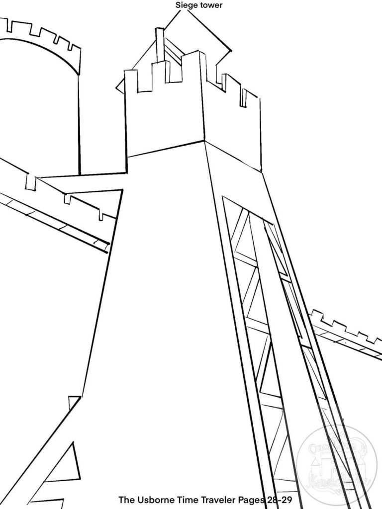 The Usborne Time Traveler Pages 28-29 Coloring Page - Once Upon a ...