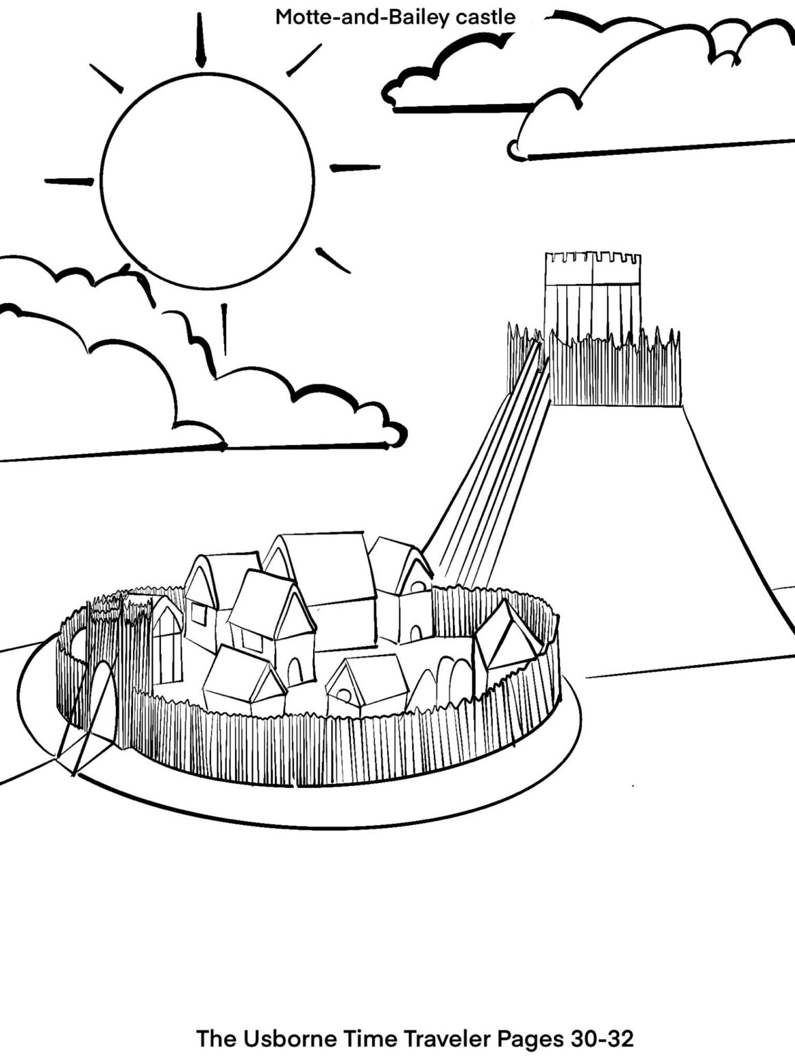 The Usborne Time Traveler Pages 30-32 Coloring Page - Once Upon a ...
