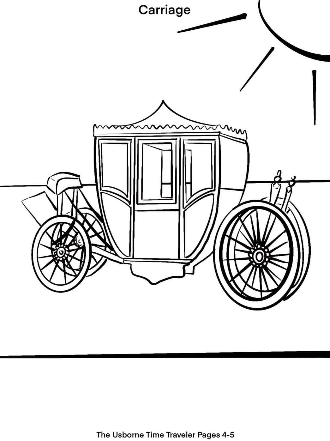 The Usborne Time Traveler Pages 4-5 Coloring Page - Once Upon a ...