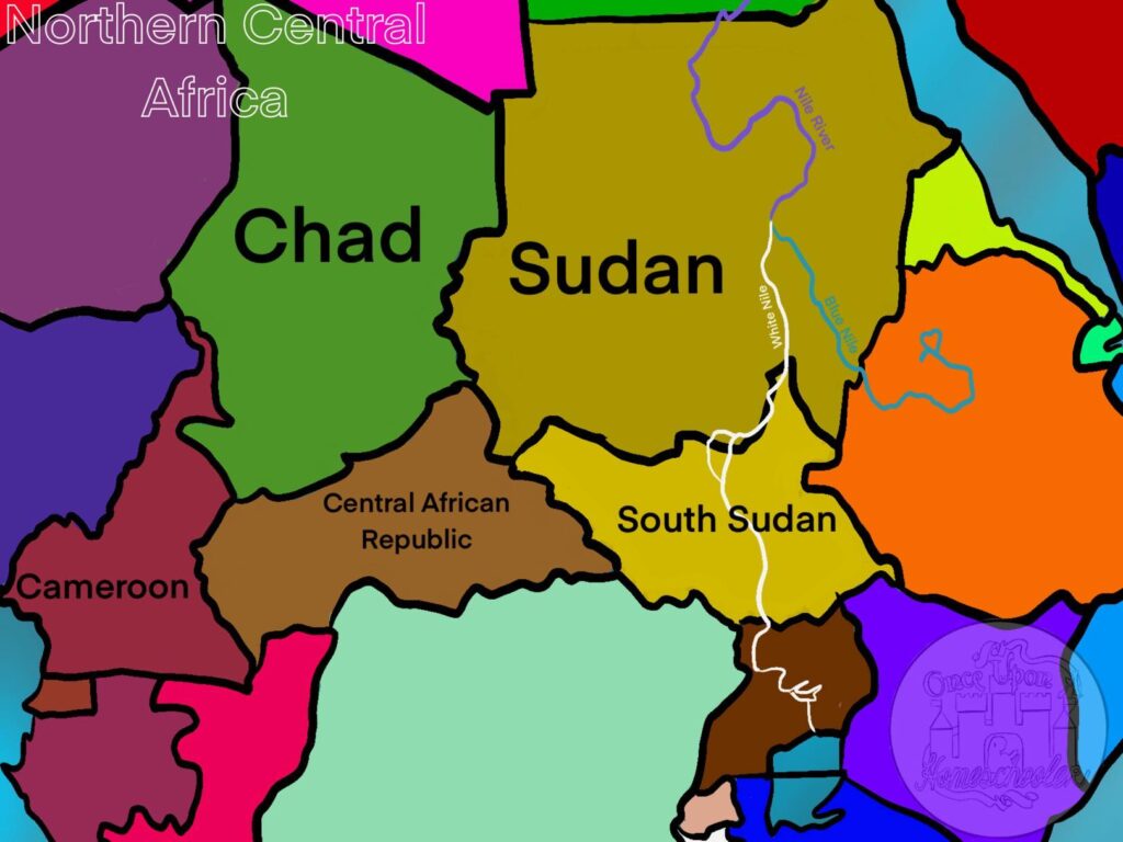 Northern Central Africa Map - Once Upon a Homeschooler