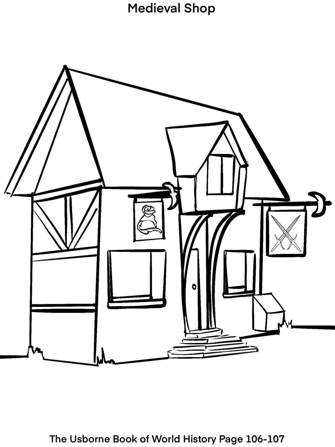 The Usborne Book of World History Coloring Page 106-107 - Once Upon a ...