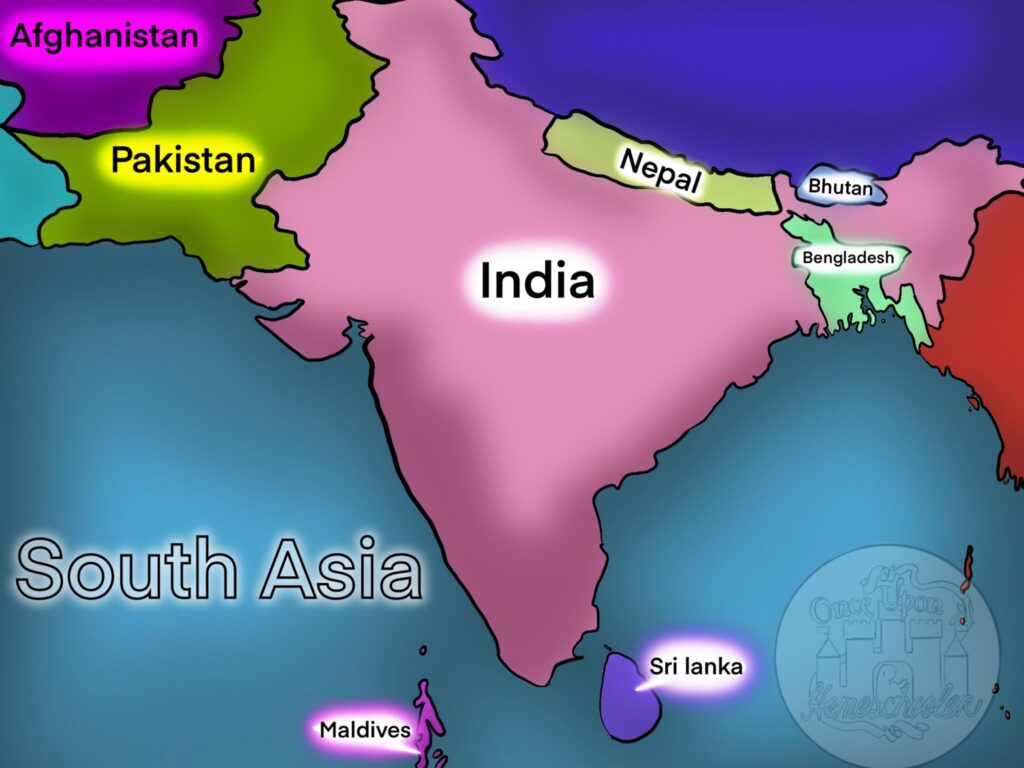South Asia Map - Once Upon a Homeschooler