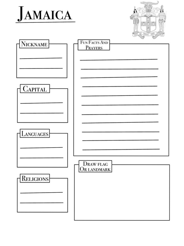 Jamaica Notebooking Page