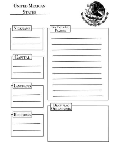 Mexico Notebooking Page - Once Upon a Homeschooler